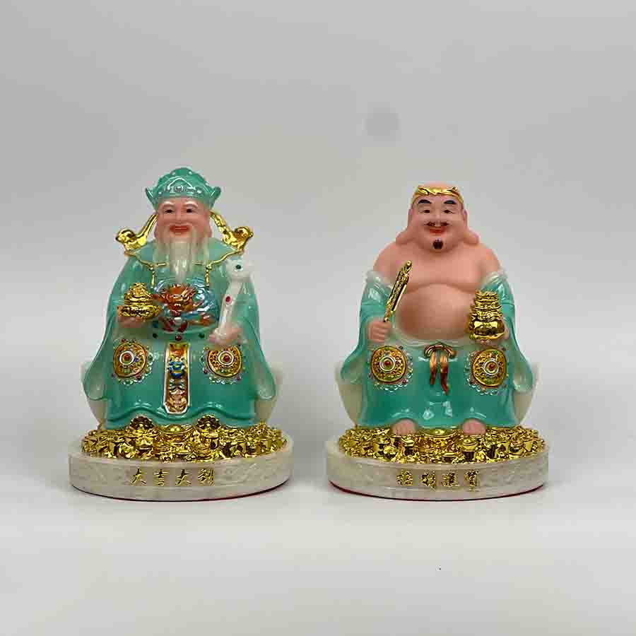 Tượng Thần Tài Thổ Địa Đá Xanh Cao Cấp Đế Tròn T0125 - Không Gian Thờ An Phát